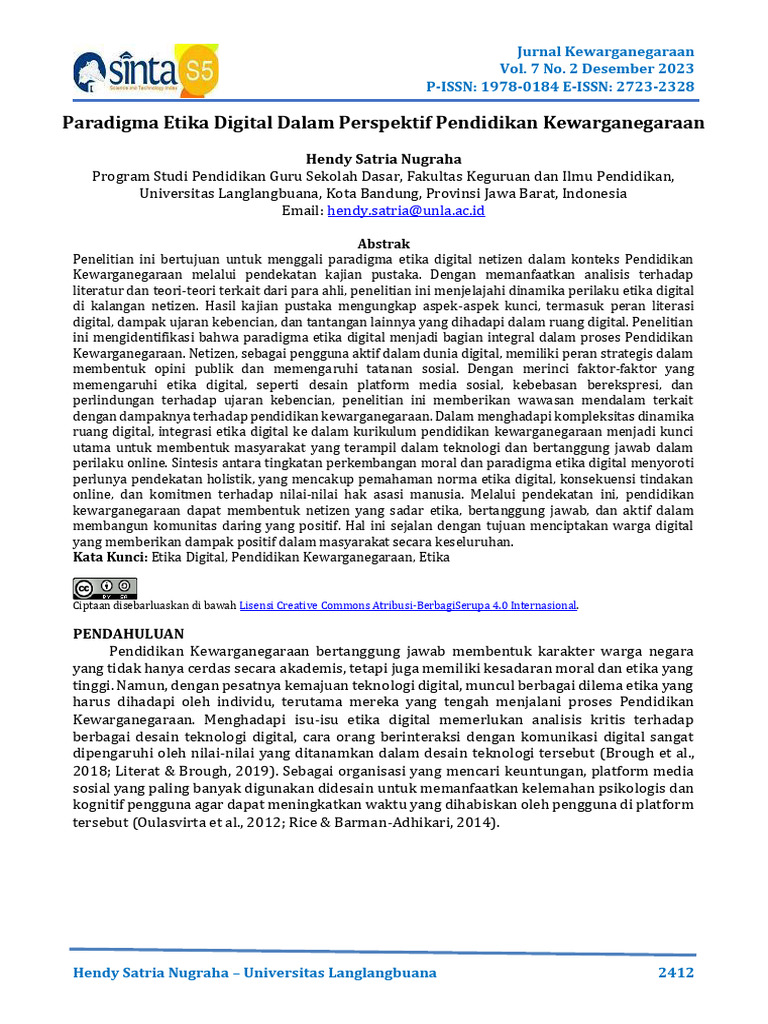 Etika Digital dalam Pendidikan | PDF