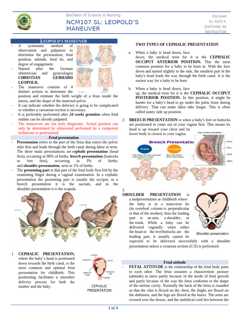 Understanding Leopold's Maneuver in Nursing | PDF | Childbirth ...