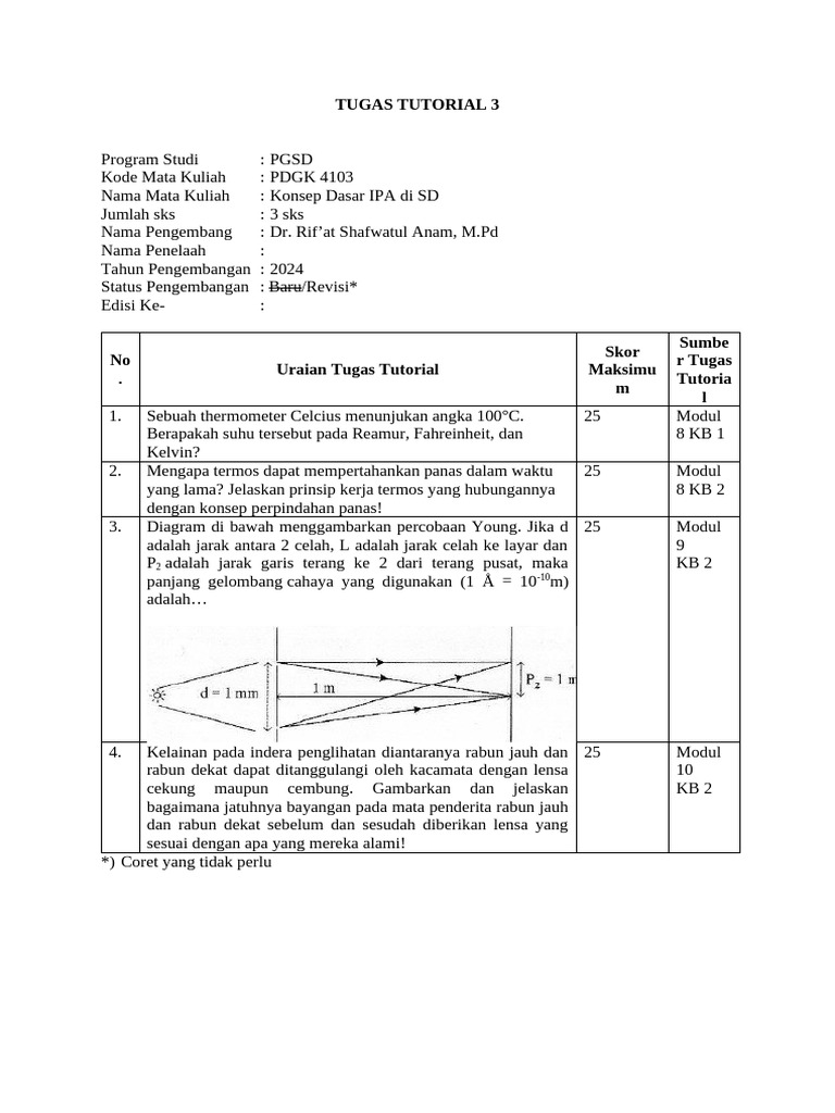 Tugas Tutorial Konsep Dasar IPA SD | PDF
