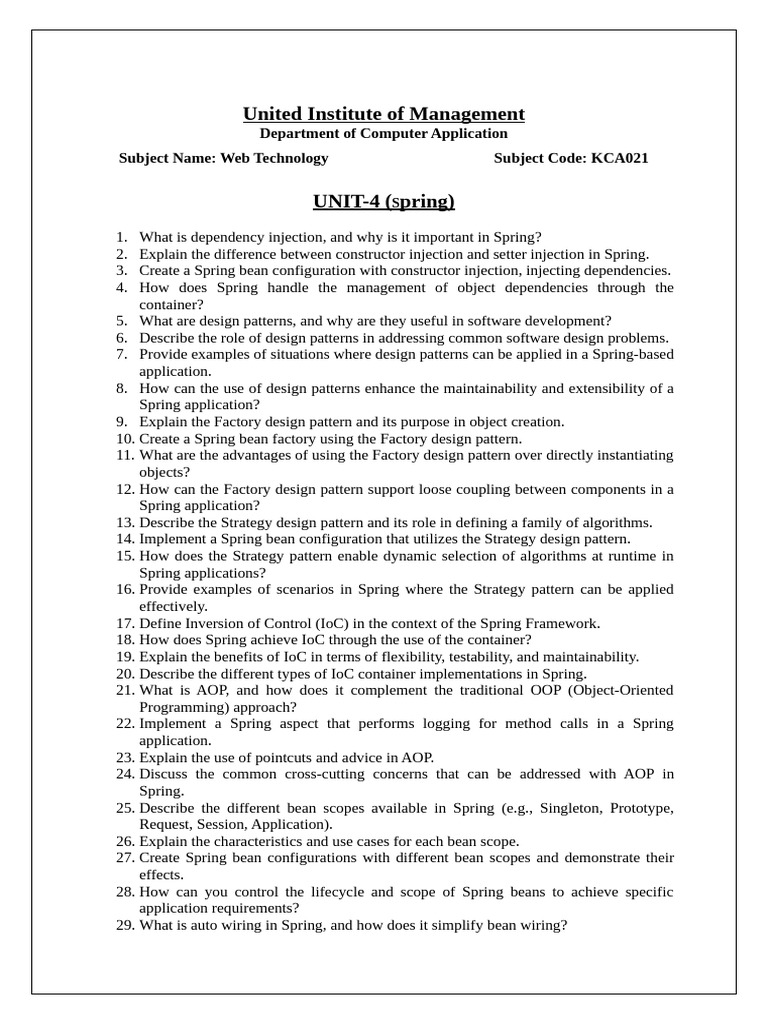 Unit 4assignments Pdf Spring Framework Software Engineering 1448