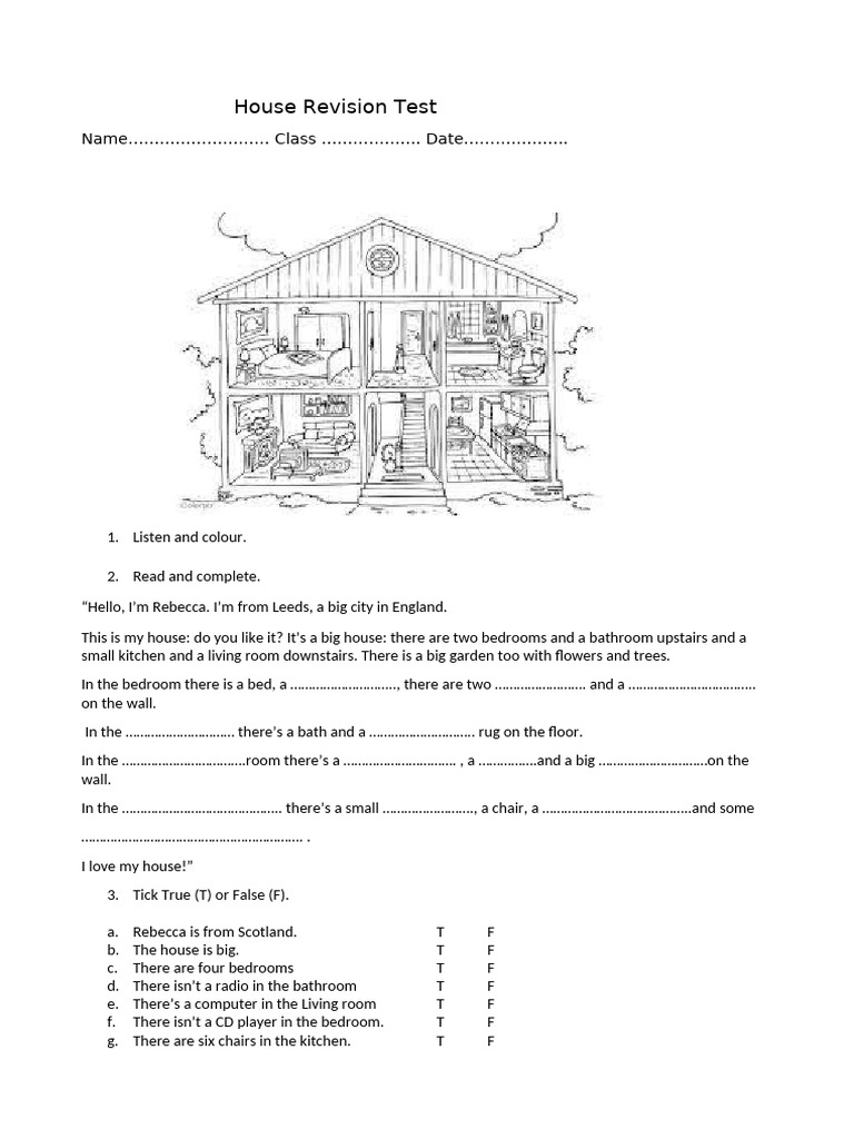 House Reading Comprehension Test | PDF