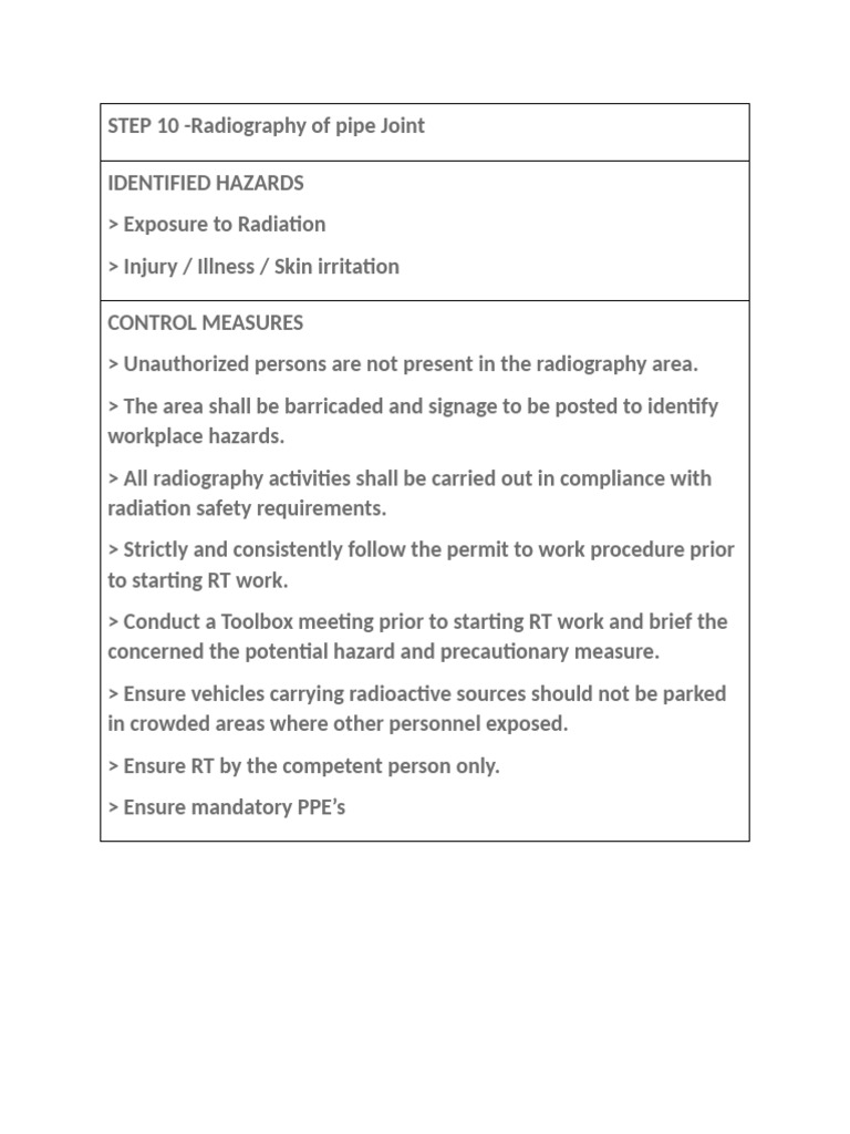 Radiography Pipe Joint Safety Guide | PDF