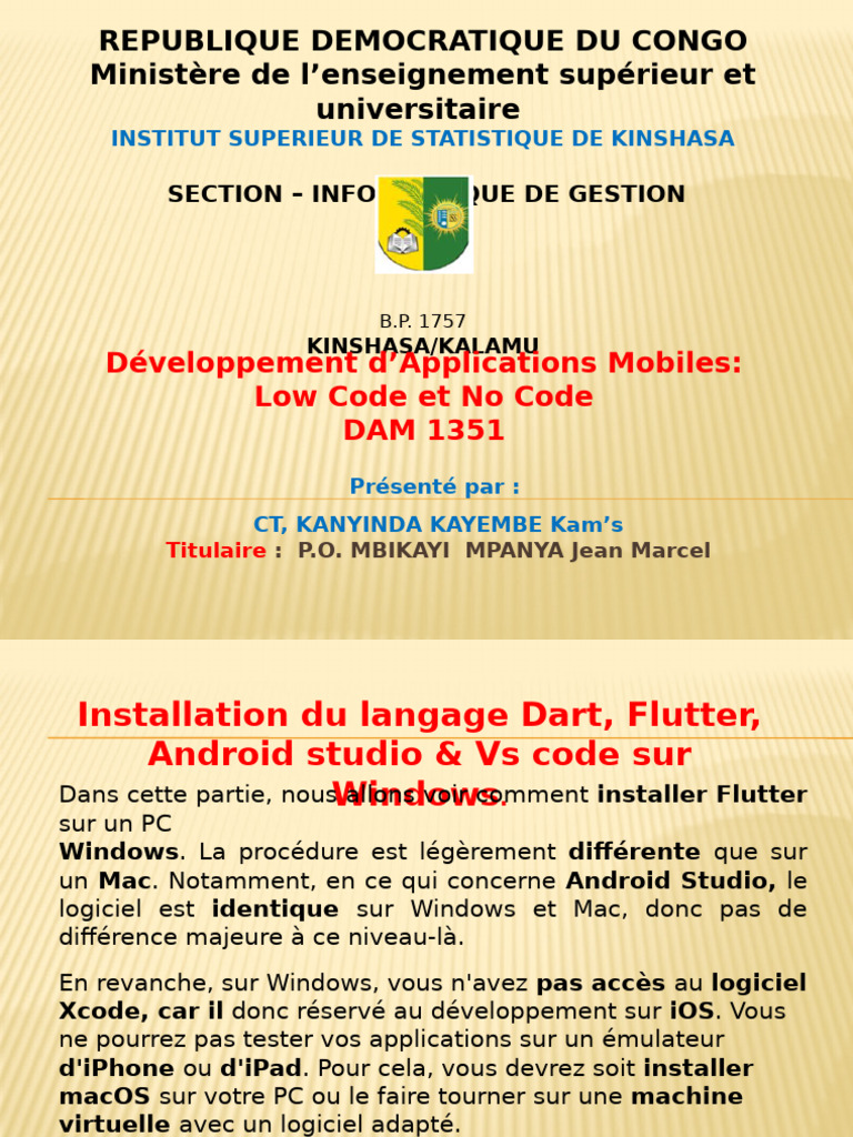 Installation Flutter, Dart & Android Studio | PDF | Android (Système d ...
