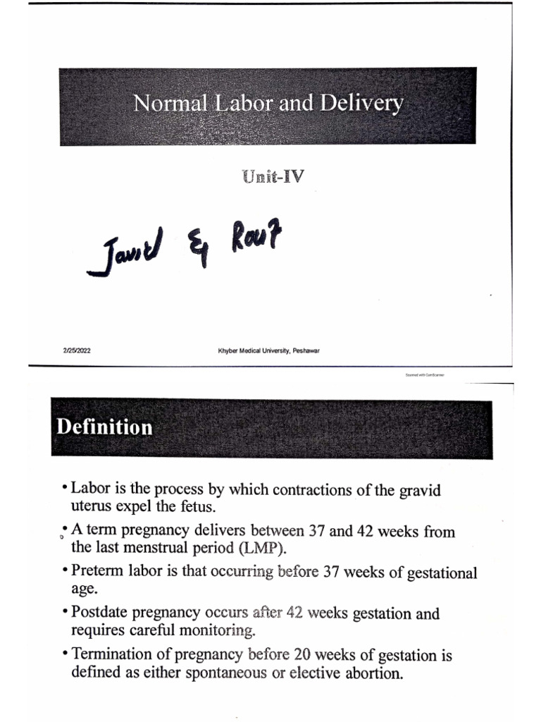 Unit-4 Normal Labour & Delivery | PDF