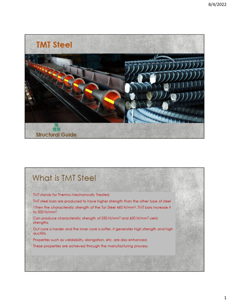 Presentation On TMT Steel | PDF | Steel | Industrial Processes