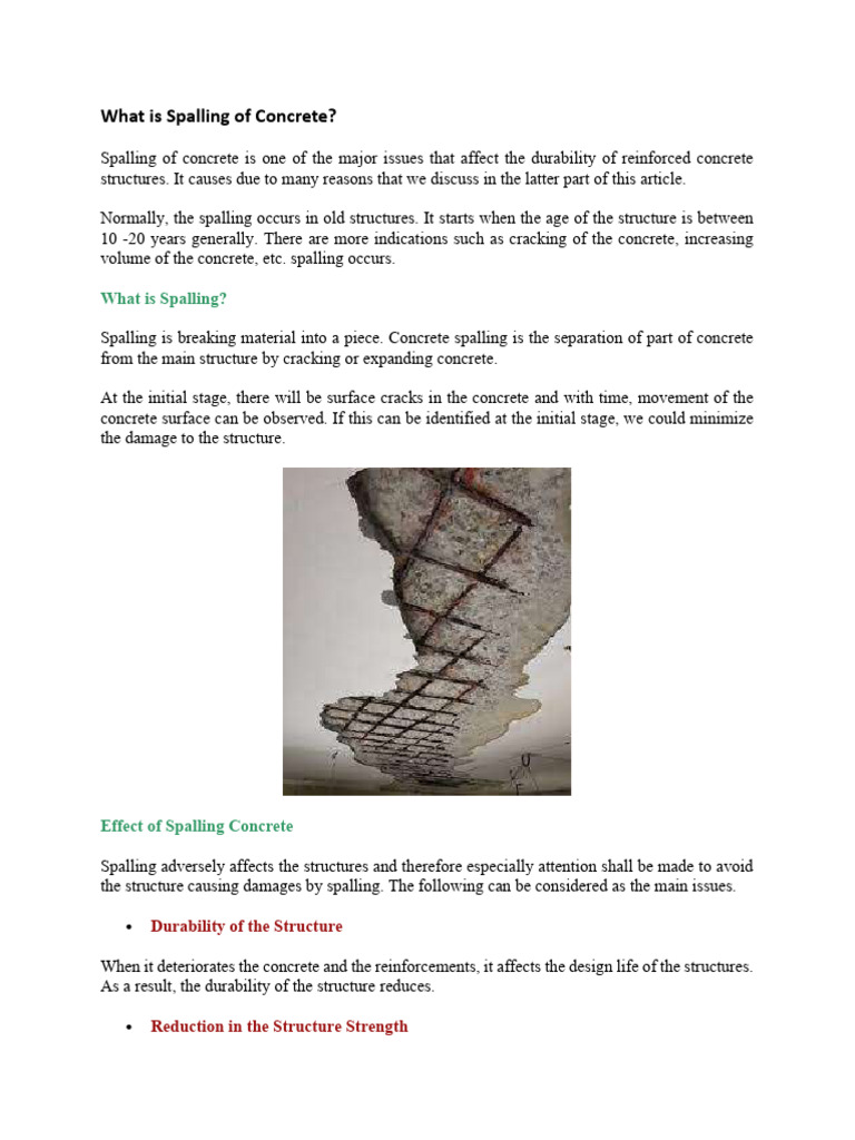 What Is Spalling of Concrete | PDF | Concrete | Corrosion
