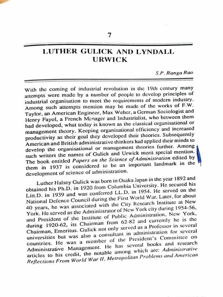 Luther Gulick and Lyndall | PDF