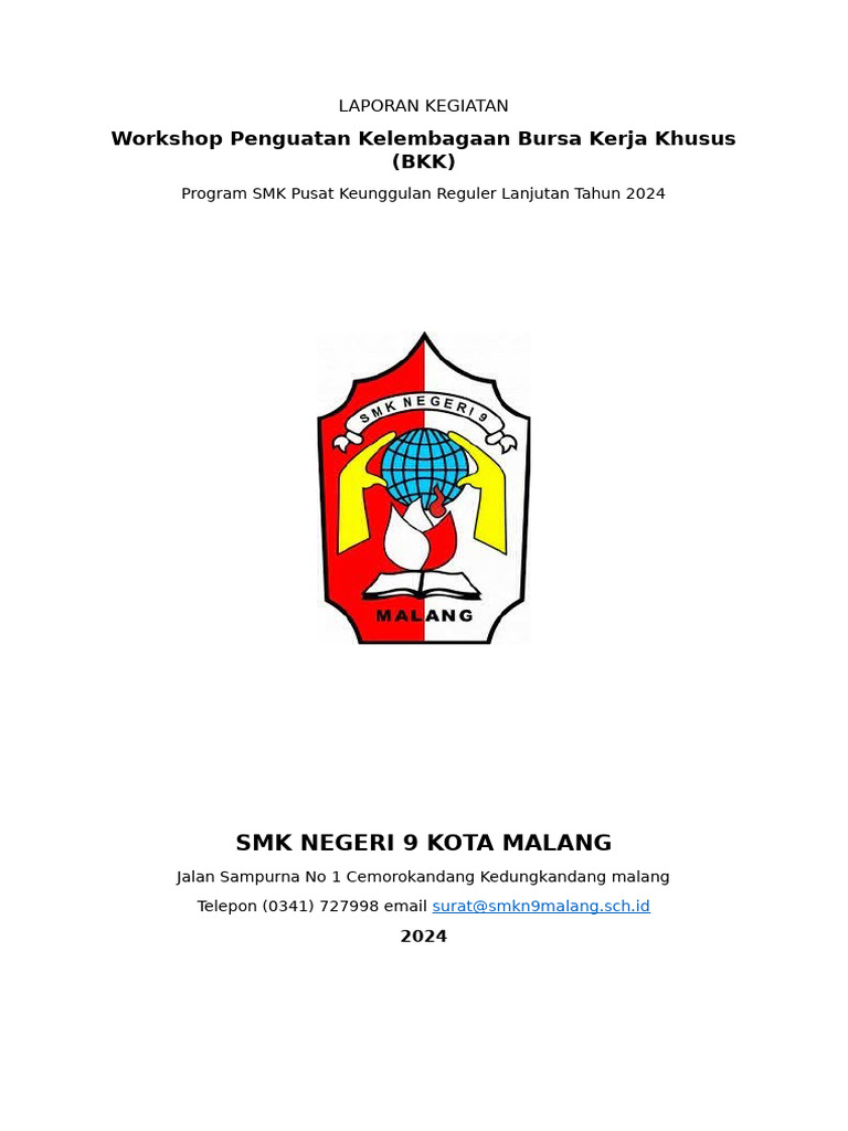 Workshop Penguatan Kelembagaan BKK SMK | PDF
