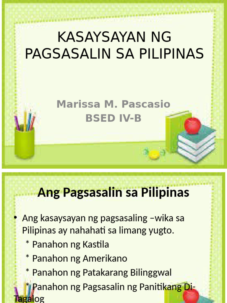 M16 MODYUL 4 WEEK 7-KASAYSAYAN NG PAGSASALIN SA PILIPINAS | PDF M16 MODYUL 4 WEEK 7-KASAYSAYAN NG PAGSASALIN SA PILIPINAS | PDF