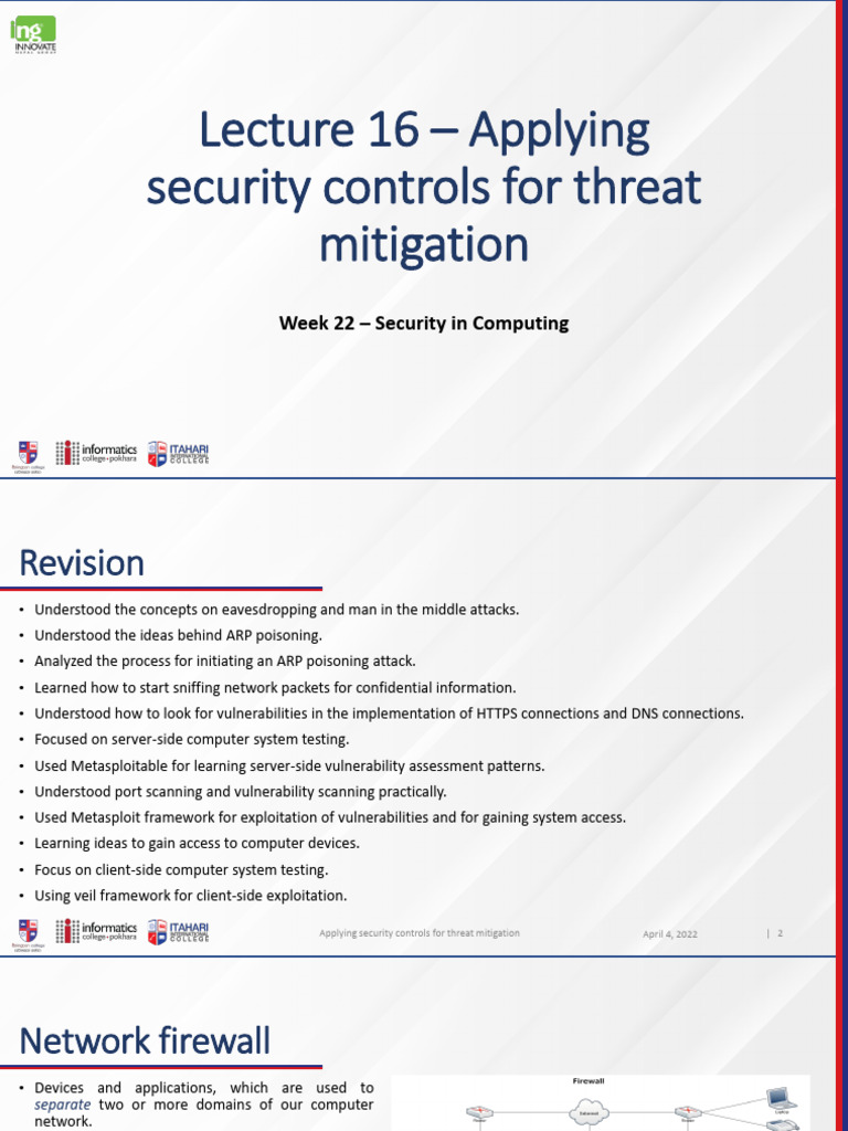 SecurityinComputing Lecture16 Week22 165176 | PDF | Computer Network | Router (Computing)
