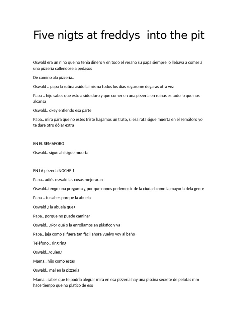 Five Nigts at Freddys Into The Pit | PDF