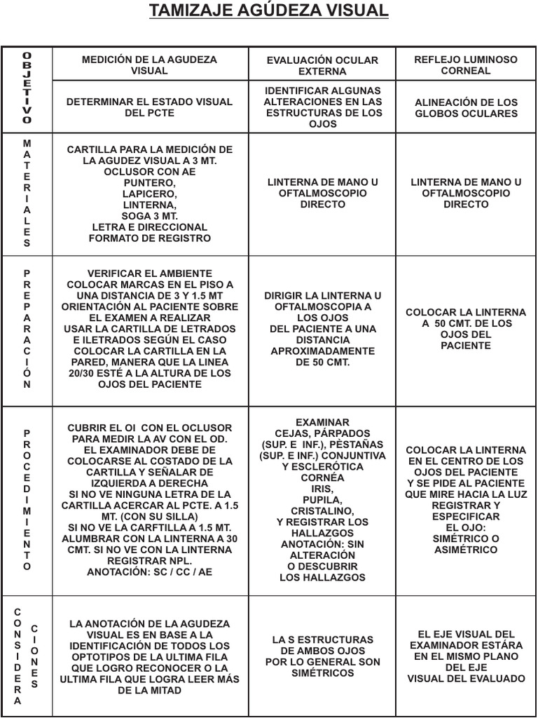 Tamizaje Visual | PDF | Percepción visual | Ojo