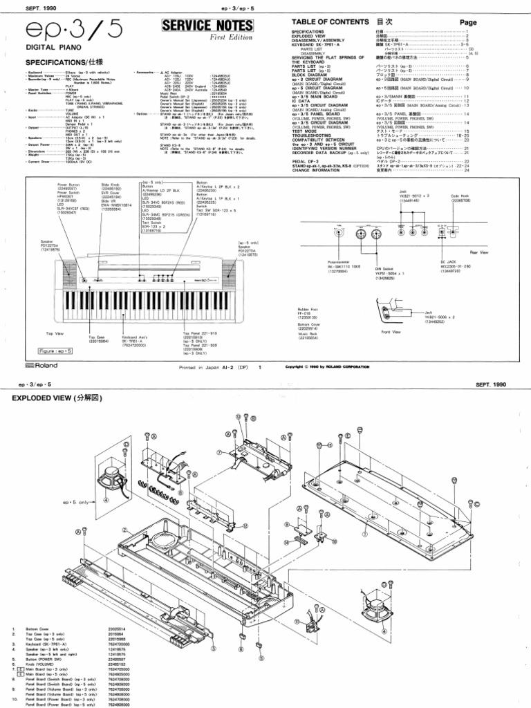 Roland EP 3 Service Note | PDF