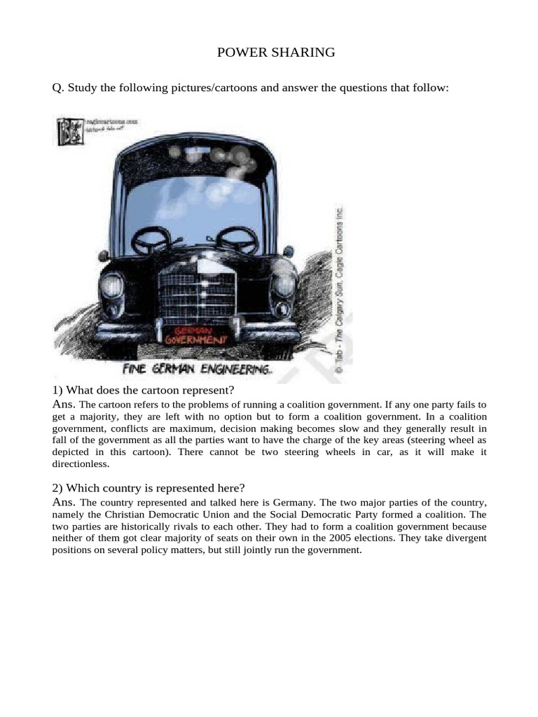 Cartoon Based Questions. | PDF | Politics