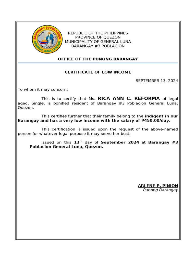 Certif. of Akap Format | PDF