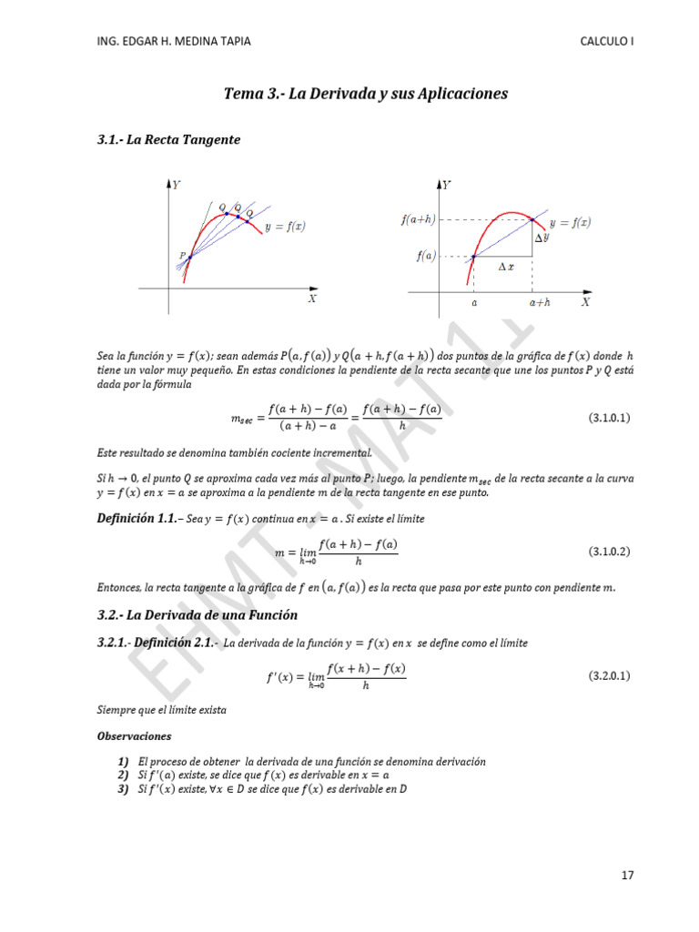 Tema 3.-La Derivada y Sus Aplicaciones | PDF | Derivado | Logaritmo