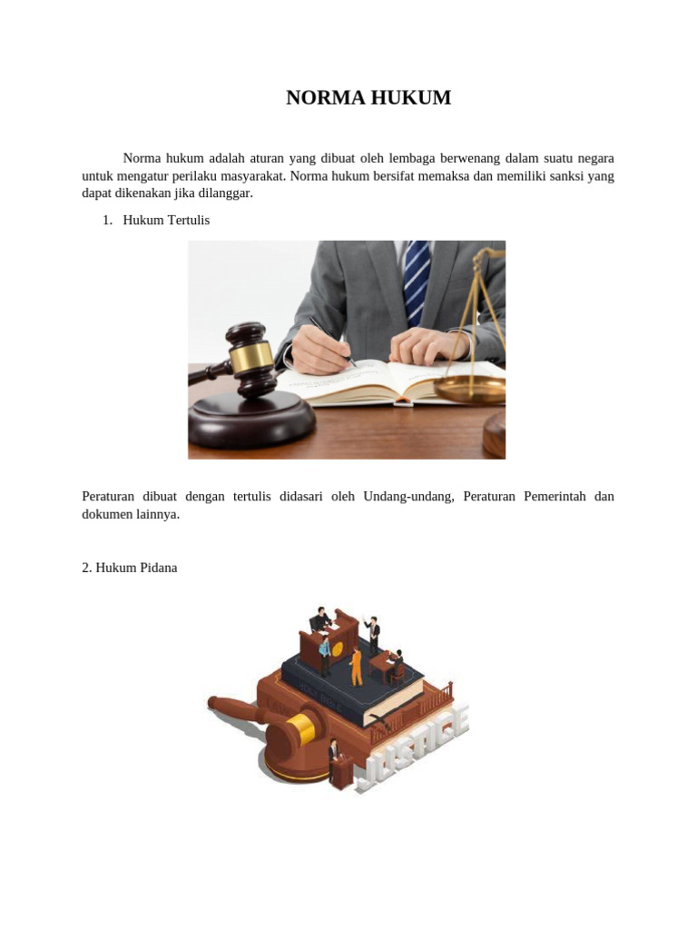 Pengertian dan Jenis Norma Hukum | PDF