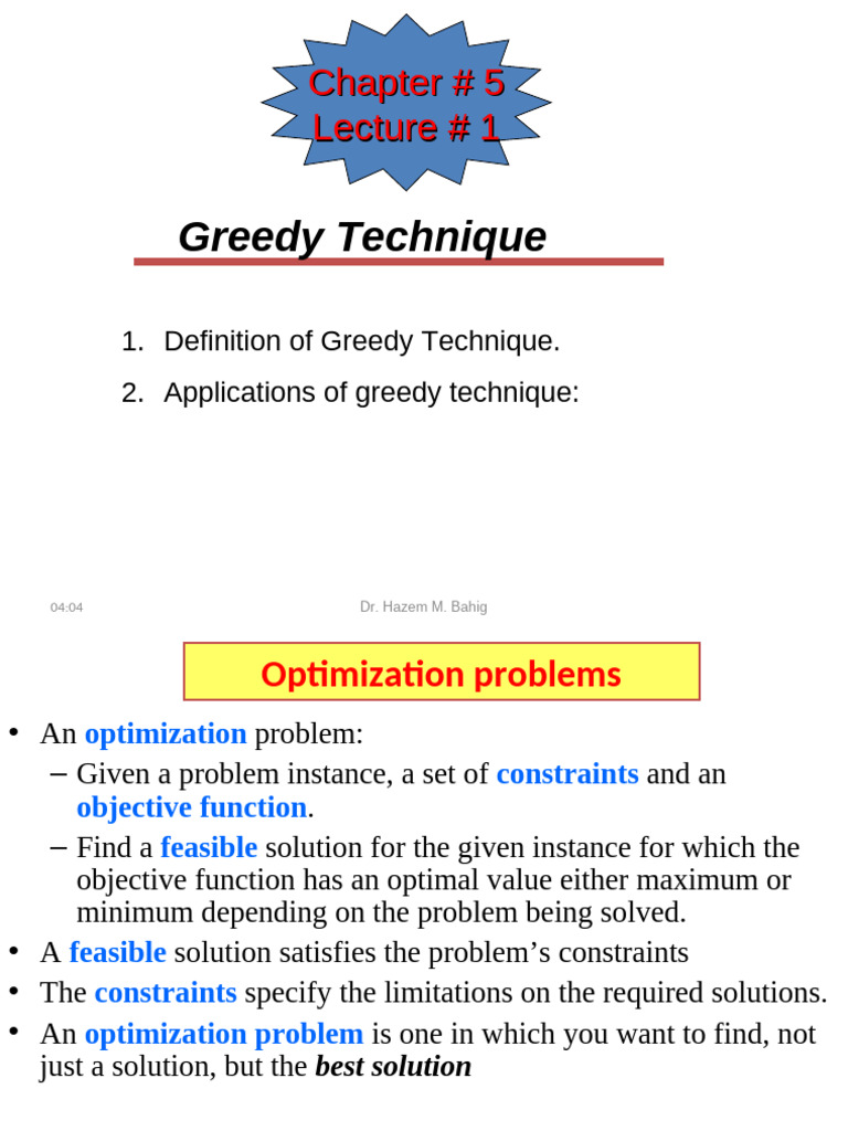 Chapter 5 - Greedy (Introduction) | PDF | Mathematical Optimization | Mathematical Logic