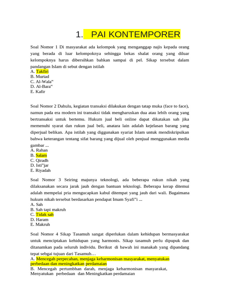 Pai Kontemporer | PDF