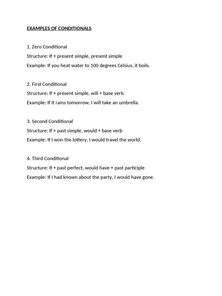Examples of Conditionals | PDF