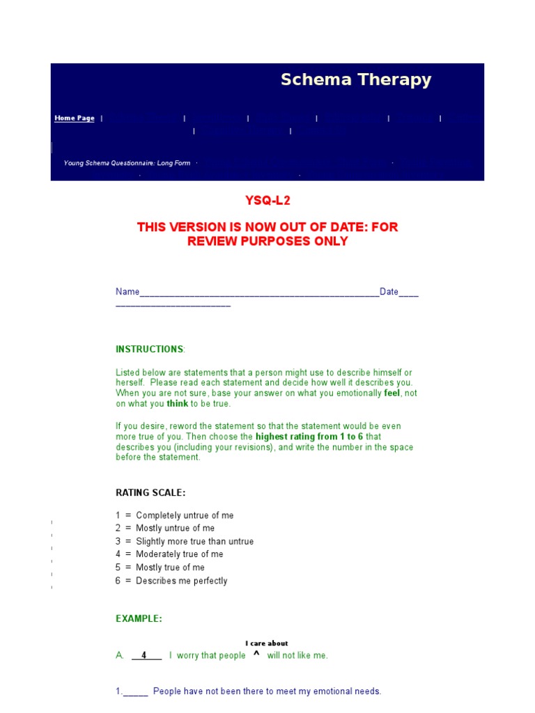 Schema Therapy | PDF | Schema (Psychology) | Anger
