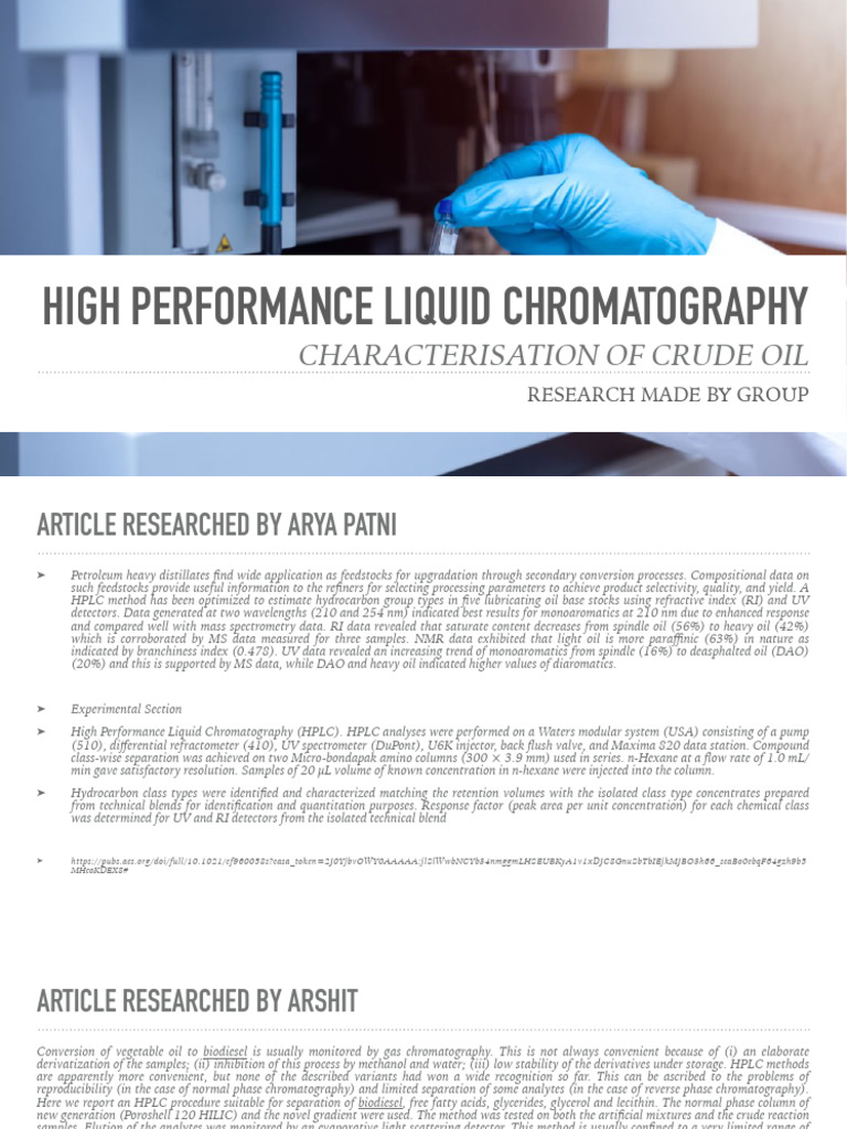 HPLC Research | PDF | High Performance Liquid Chromatography ...