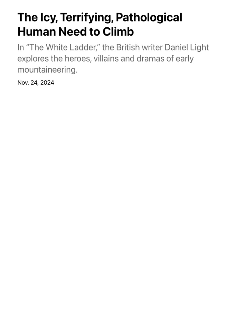 Book Review The White Ladder,' by Daniel Light | PDF | Mountaineering ...