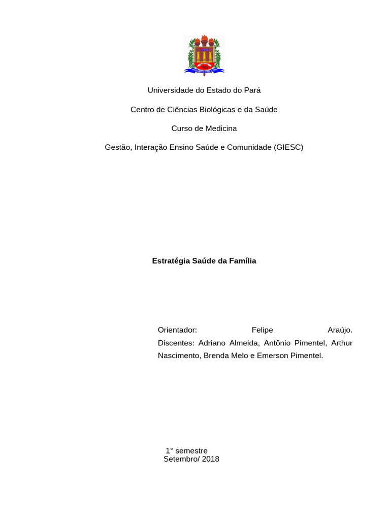 Estratégia Saúde Da Família - ESF | PDF | Sistema de saúde | Programas ...
