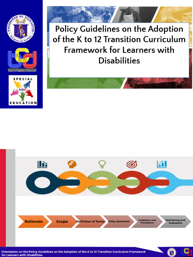 Presentation K To 12 Transition Policy | PDF | Curriculum | Intellectual Disability