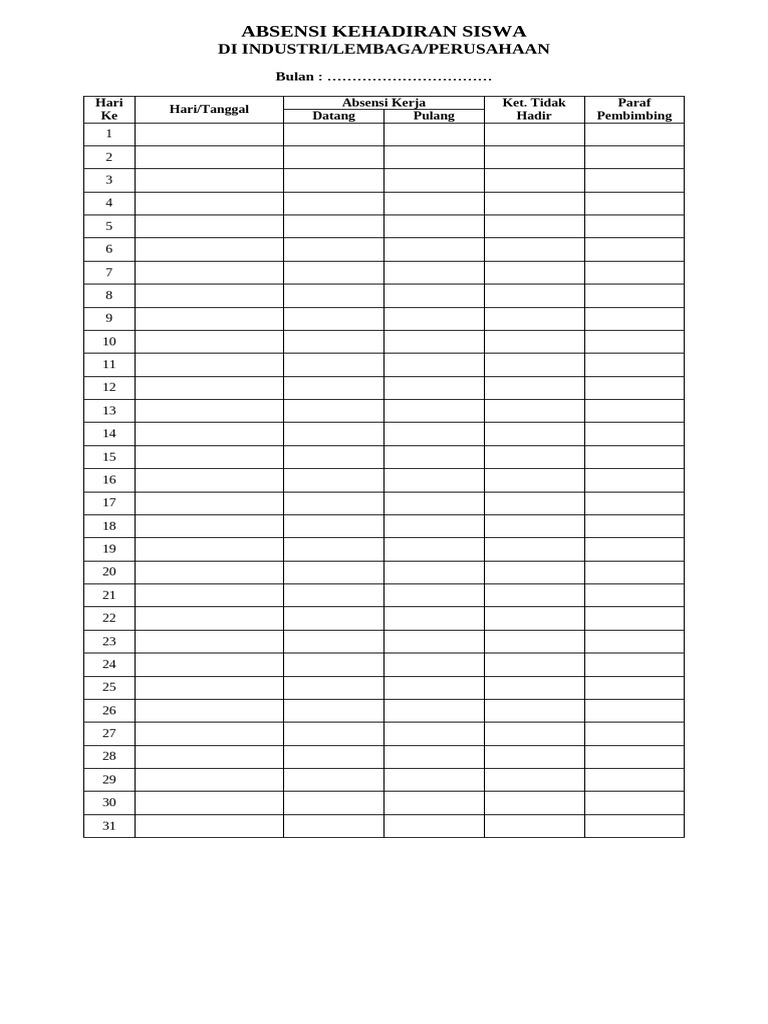 ABSENSI KEHADIRAN SISWA | PDF
