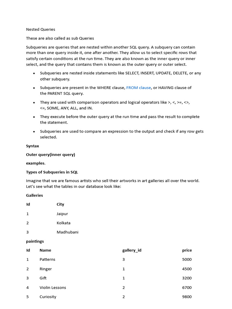 DBMS Unit3 Chapter2 | PDF | Sql | Databases