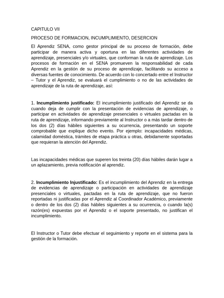 Trabajo Reglamento Sena | PDF | Aprendizaje