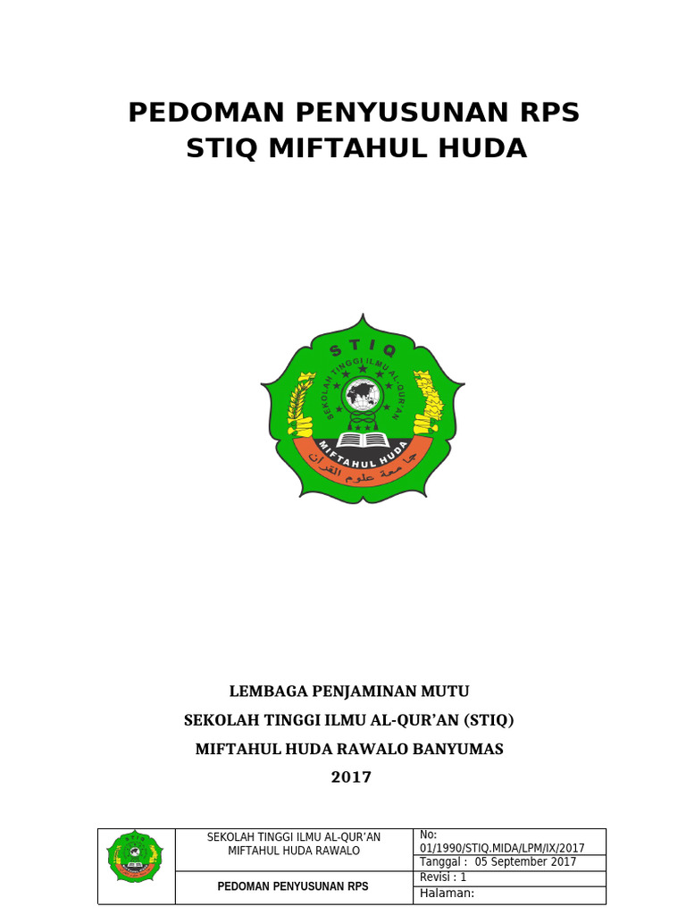 Pedoman Penyusunan RPS 2020 | PDF