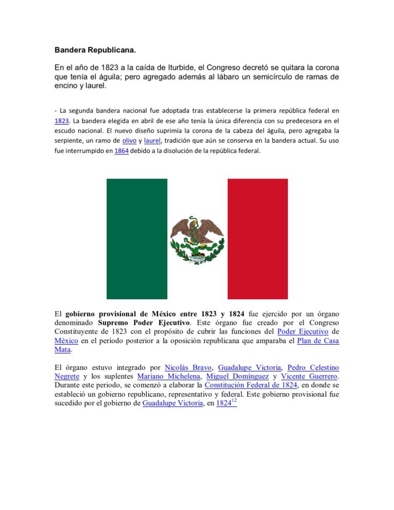 Bandera de México de 1823 | PDF | México | Gobierno