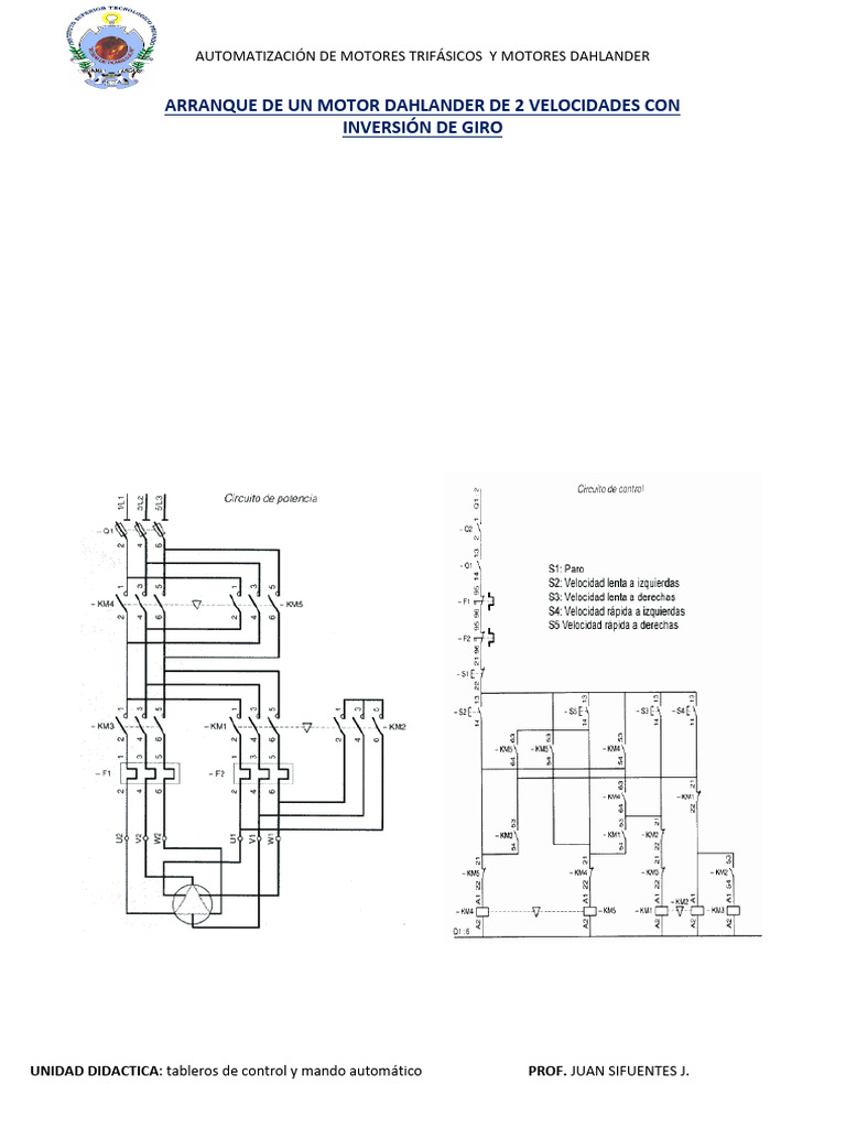 Pdfcoffee.com Arranque de Un Motor Dahlander de 2 Velocidades Con Inversion de Giro 5 PDF Free ...