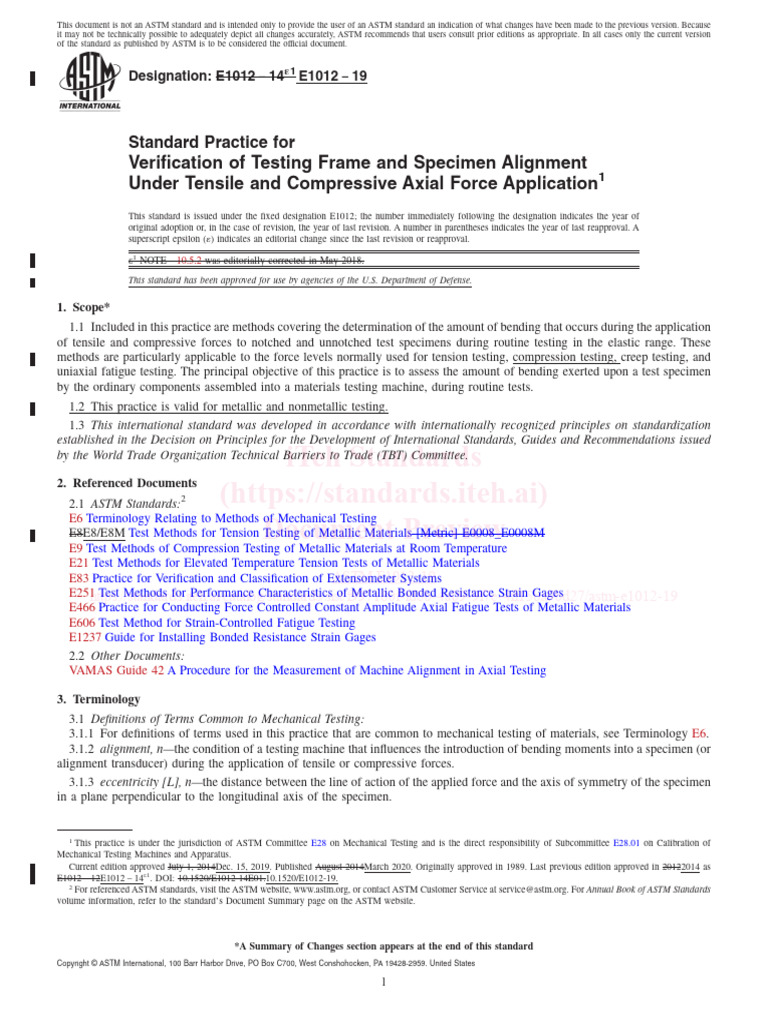 ASTM-E1012-19 | PDF | Calibration | Stress (Mechanics)