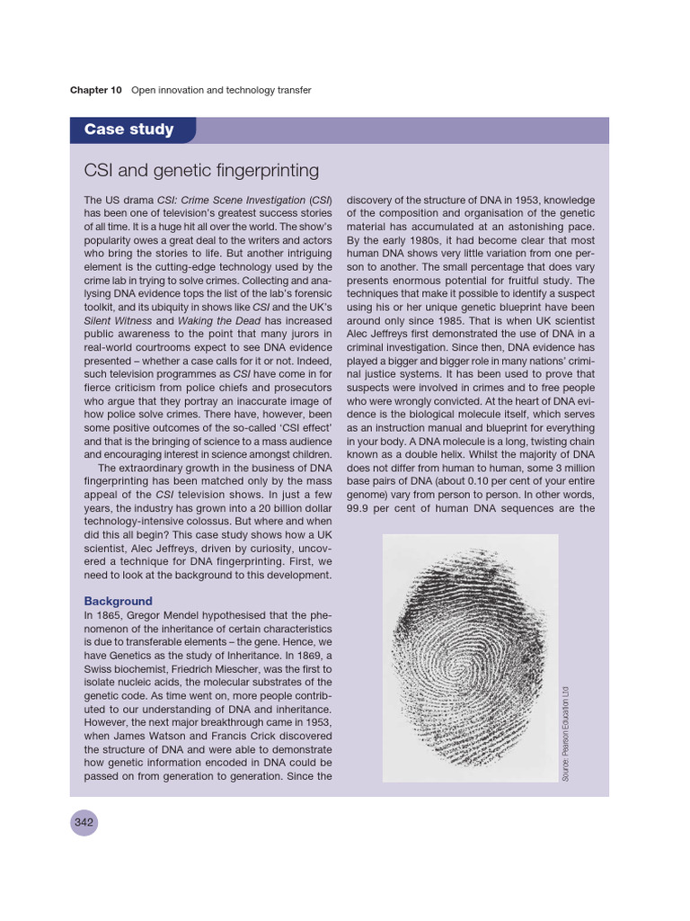 Case Study - CSI and Genetic Fingerprinting | PDF | Dna Profiling ...
