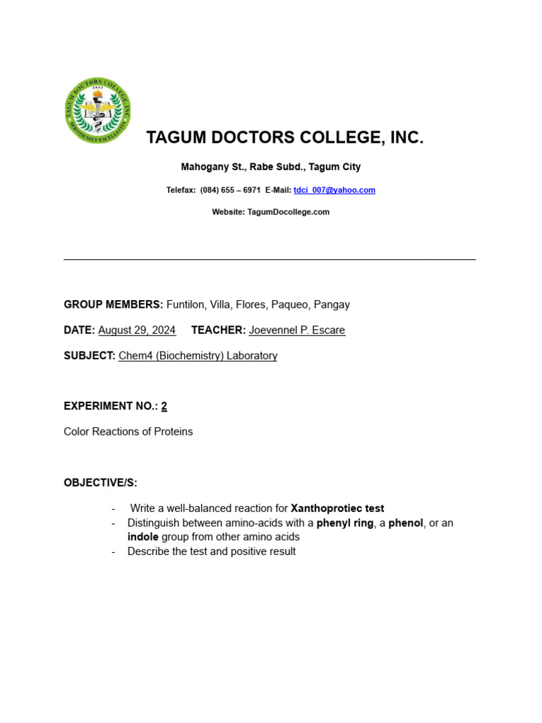 Metabolism Group6 CraftLabManual | PDF | Thiol | Amino Acid