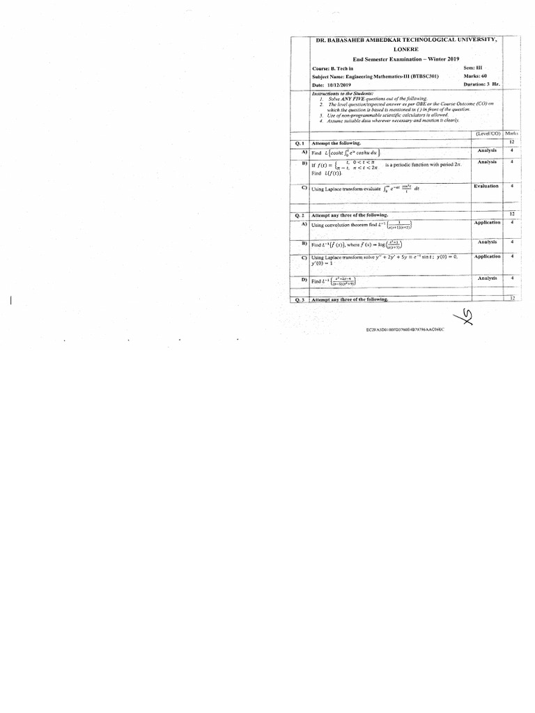 3.m3 question paper | PDF