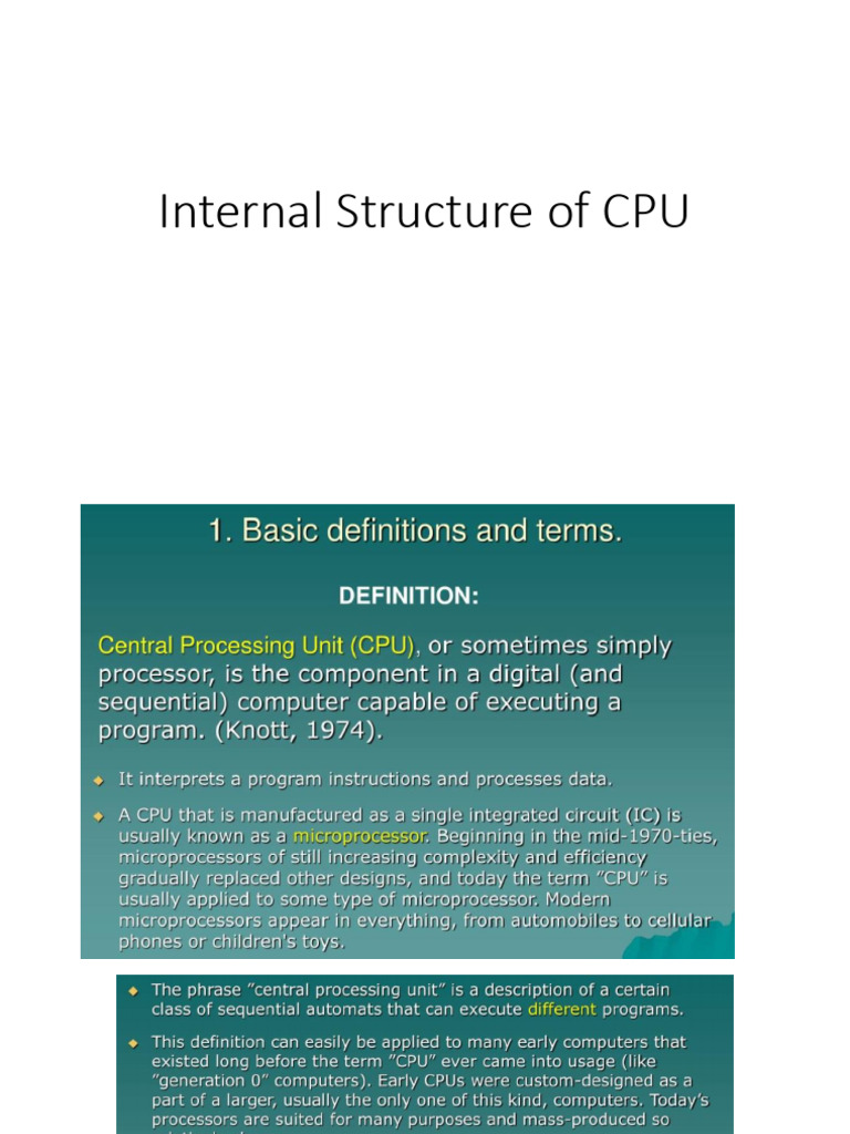 2 CPU Internal Structure | PDF