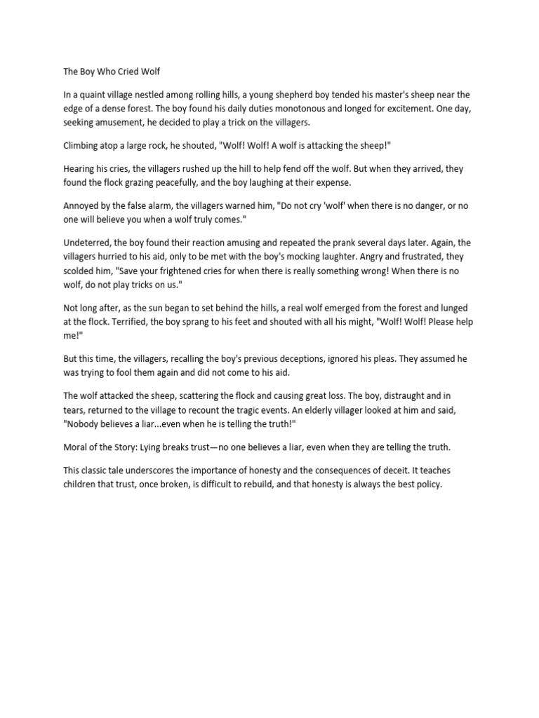 The Boy Who Cried Wolf | PDF