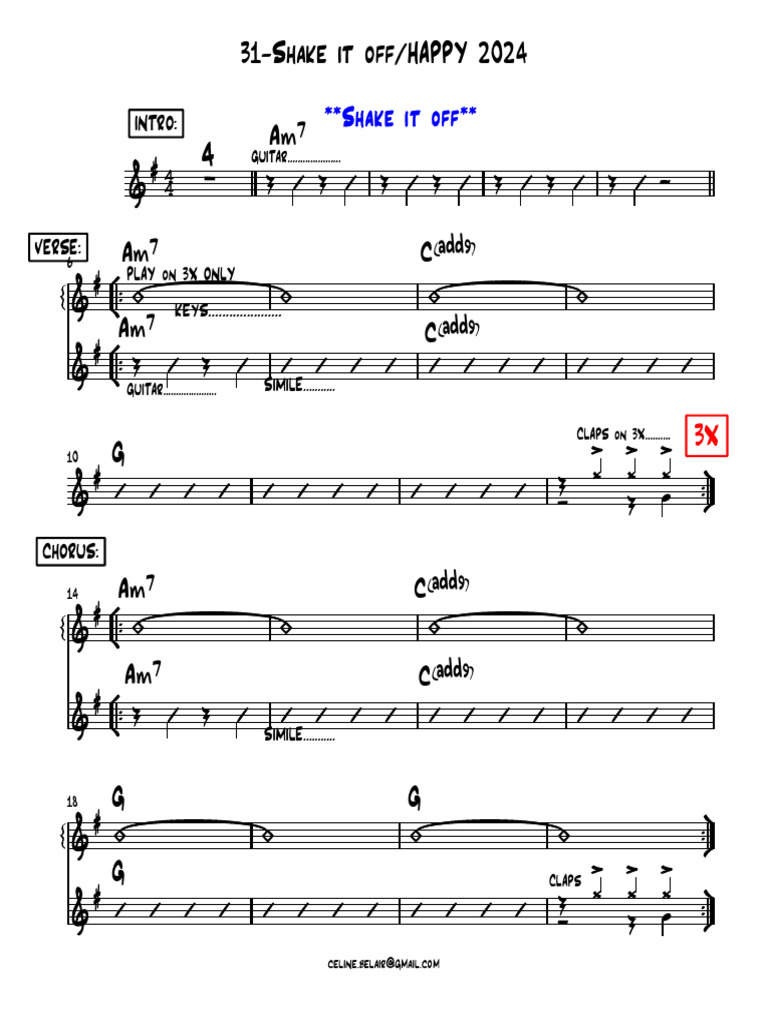 Shake It Off - Happy 2024 Lyrics | PDF | Song Structure | Performing Arts