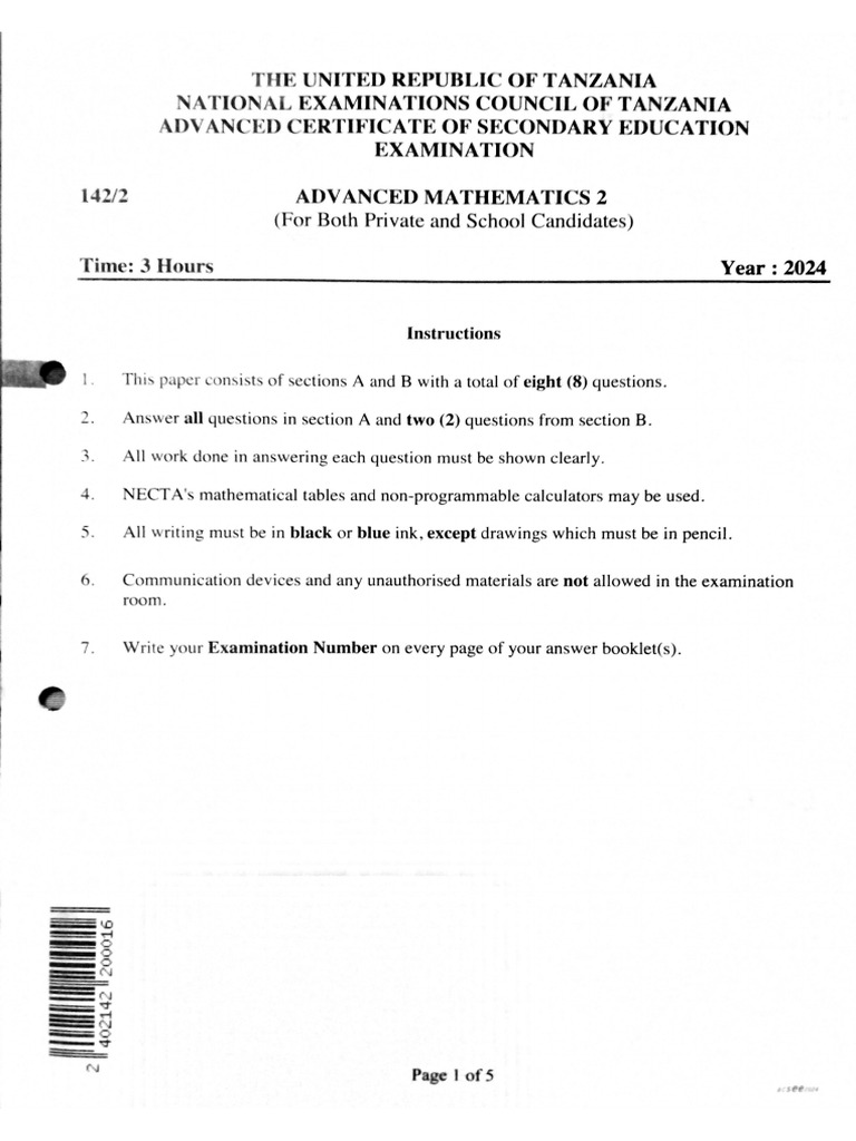 AdvancedMath2 F6 2024 | PDF