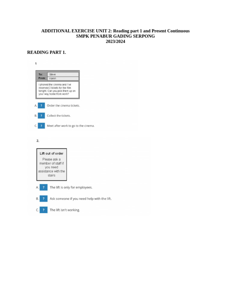 Additional Exercise Unit 2 | PDF