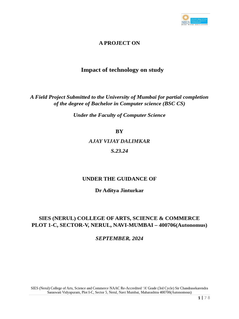 field project format | PDF