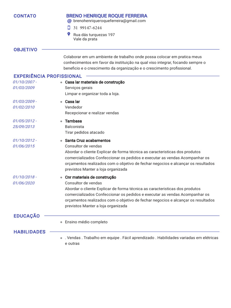 Curriculo Breno | PDF