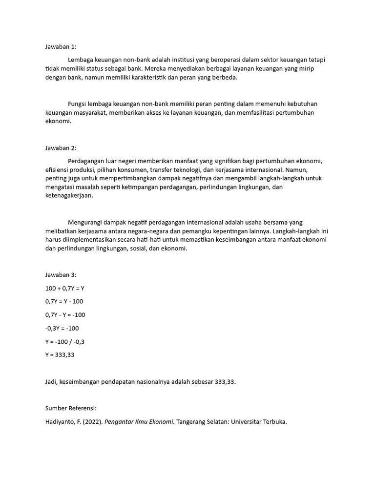 Tugas 3 Pengantar Ilmu Ekonomi | PDF