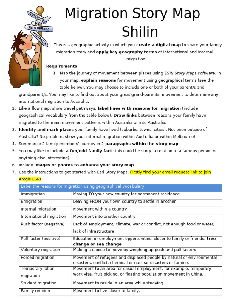8GEO Migration Story Map Assessment | PDF | Human Migration | Esri