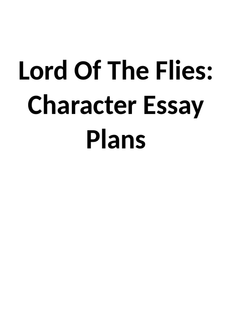 Lord of The Flies Character Plans | PDF