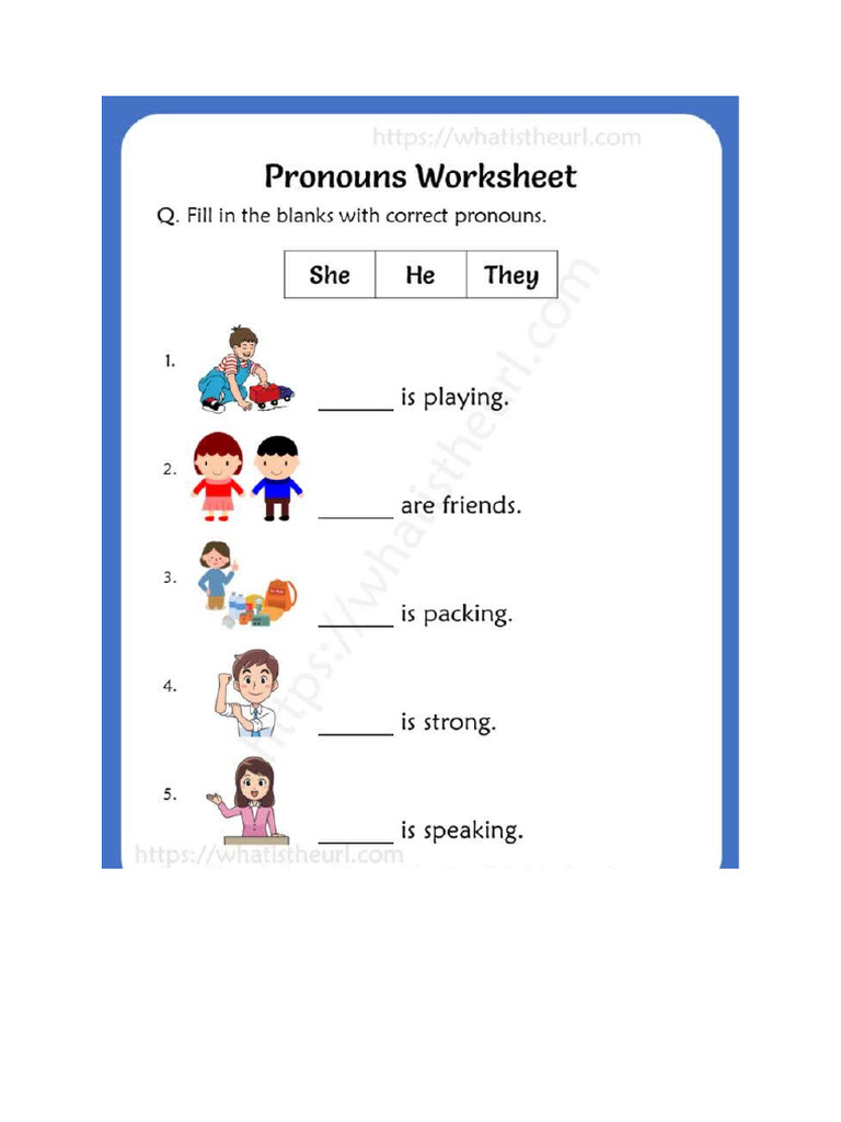 Pronouns worksheet | PDF